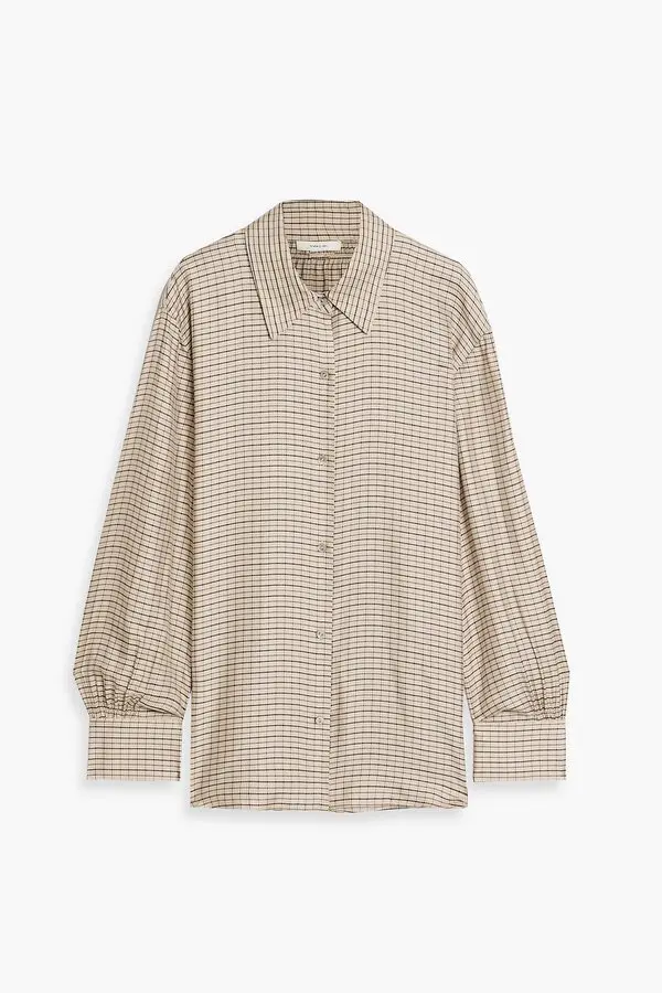 Vince Checked Satin Shirt