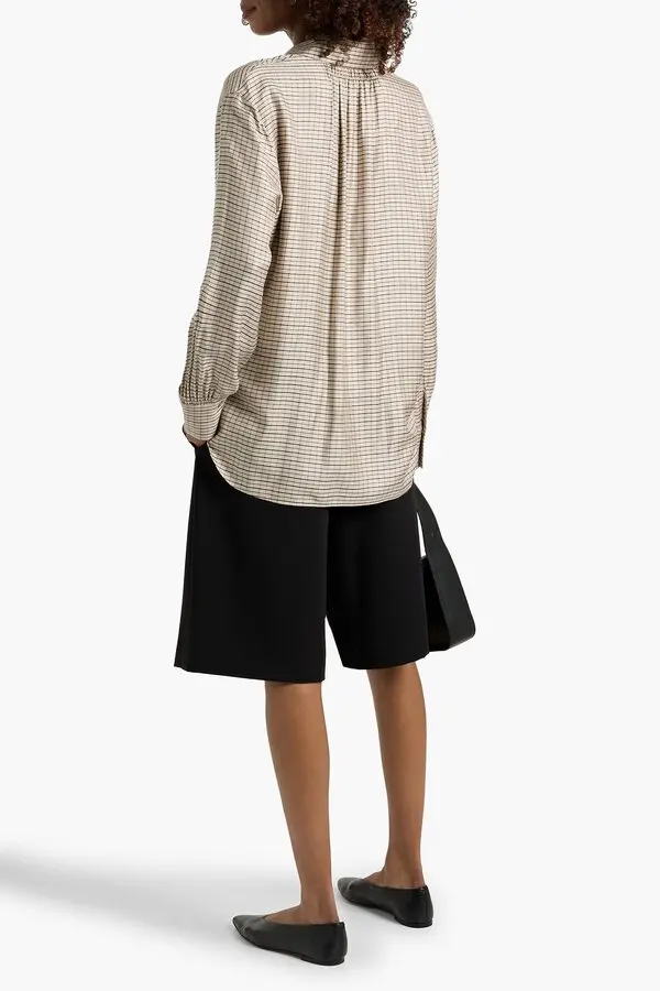 Vince Checked Satin Shirt