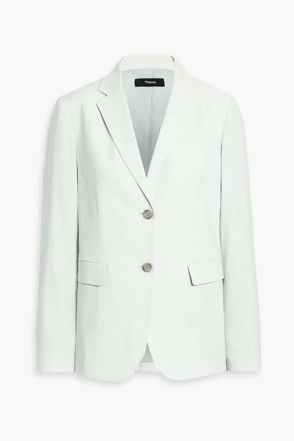 Theory Linen-blend Blazer - Light Gray