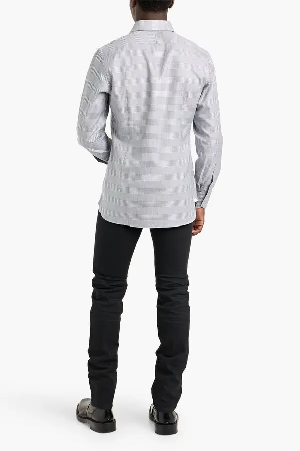 TOM FORD Prince Of Wales Checked Cottonpoplin Shirt - Gray