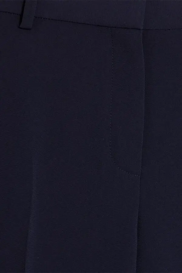 Theory Cropped Crepe Slim-leg Pants - Navy