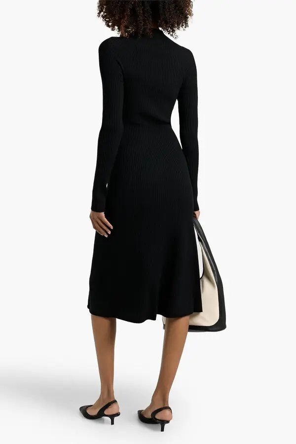 Theory Ribbed Merino Wool-blend Midi Dress