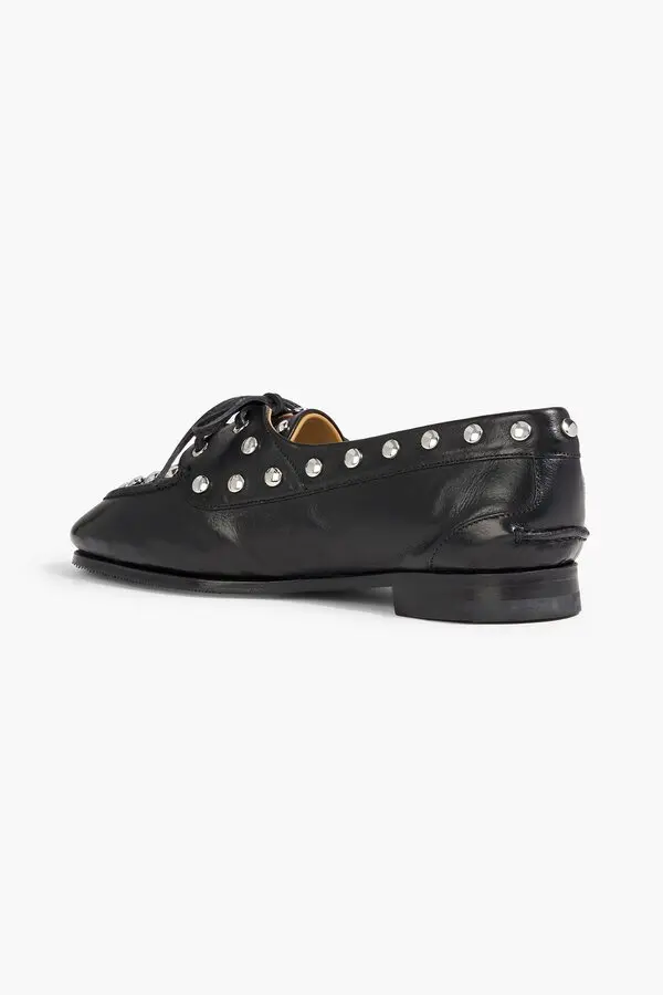Bally Pathy Studded Leather Boat Shoes - Black