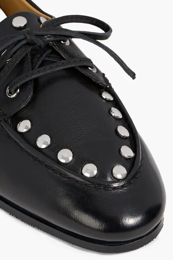 Bally Pathy Studded Leather Boat Shoes - Black