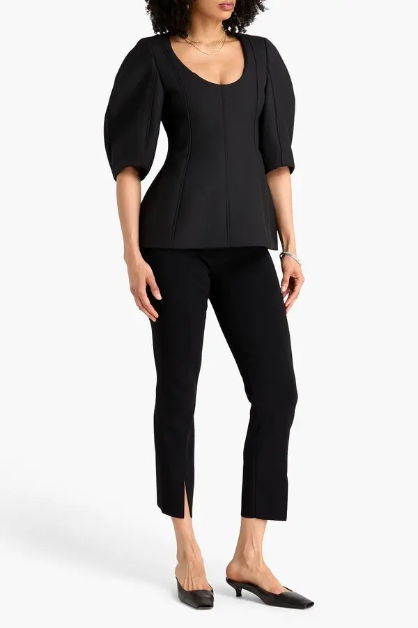 RÓHE Peplum Top With Puffed Sleeves