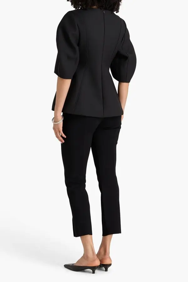 RÓHE Peplum Top With Puffed Sleeves