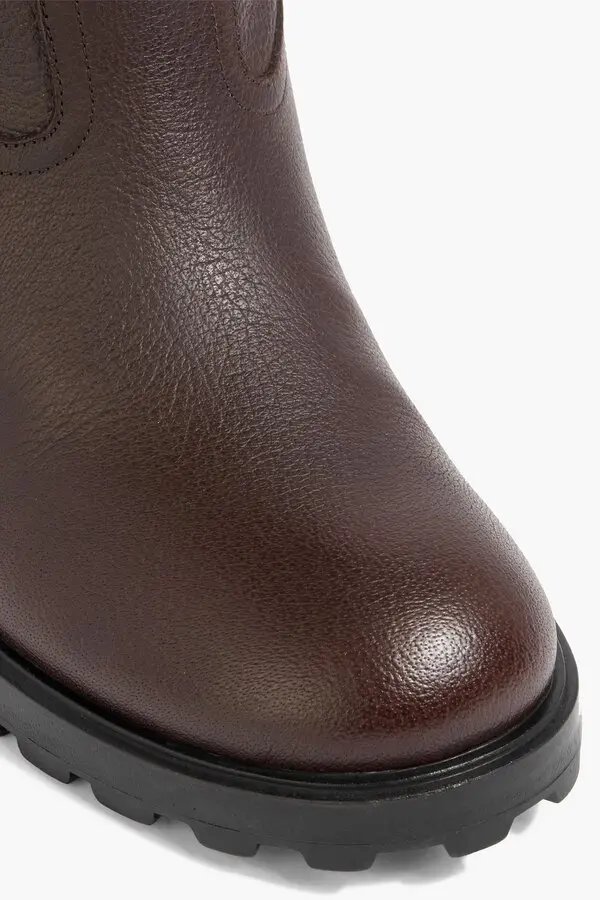 Bally Padma Pebbled Leather And Shearling Knee-high Boots