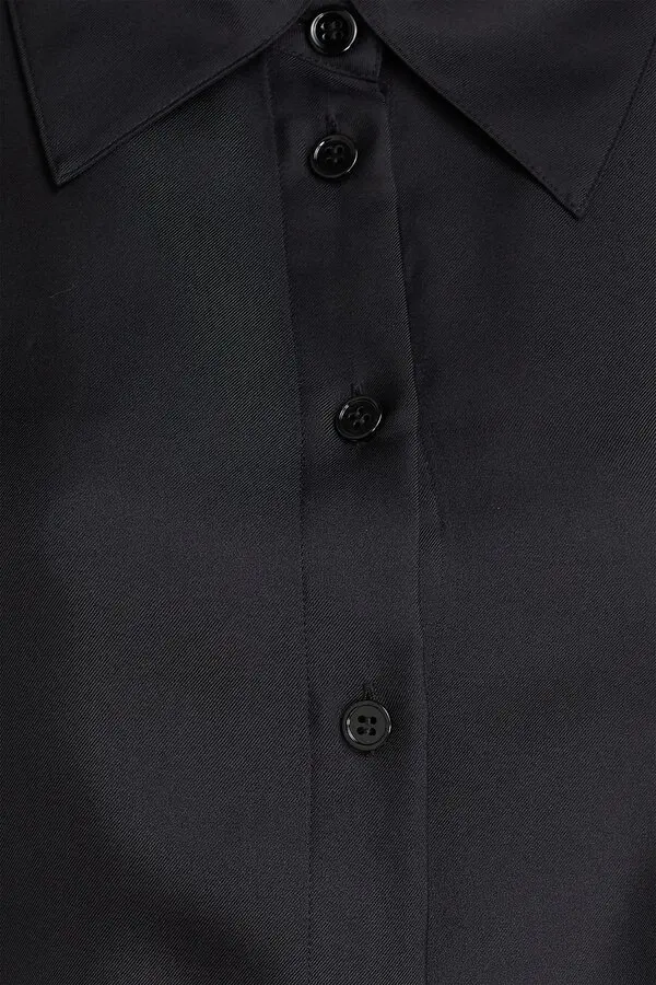 RÓHE Silk Twill Midi Shirt Dress With Cutout Waist And Belt