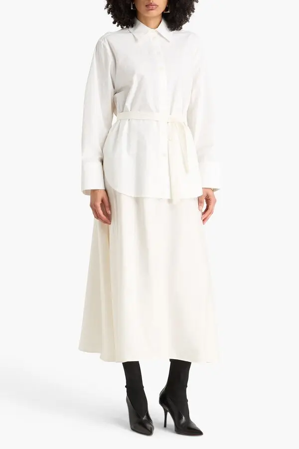 RÓHE Paneled Cotton-poplin Midi Shirt Dress