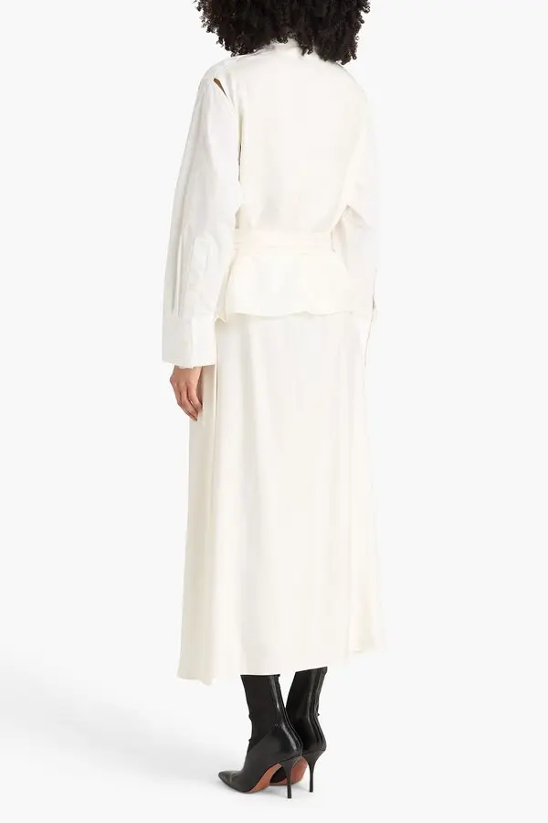 RÓHE Paneled Cotton-poplin Midi Shirt Dress