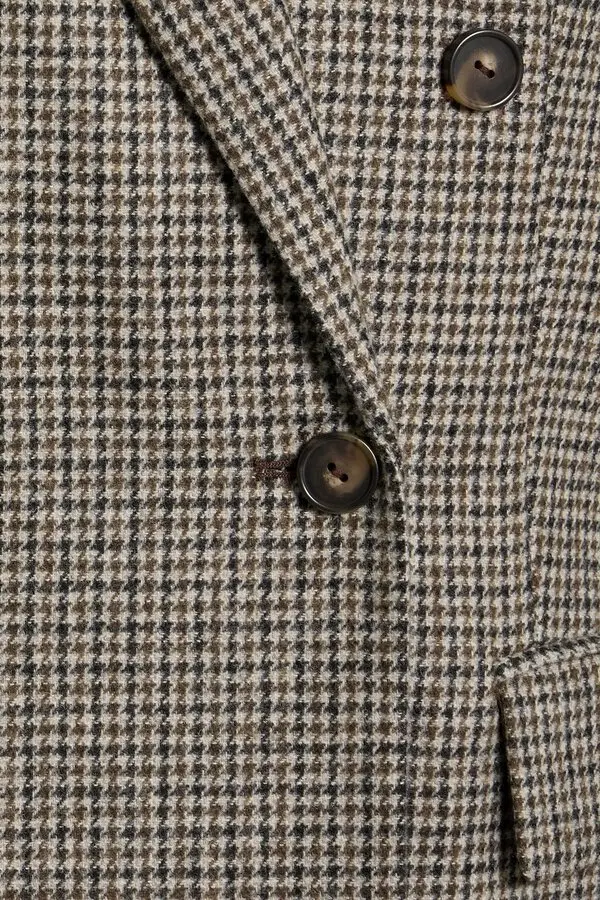 Vince Double-breasted Houndstooth Flannel Blazer
