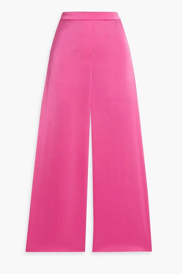 Theory Cropped Satin Wide-leg Pants
