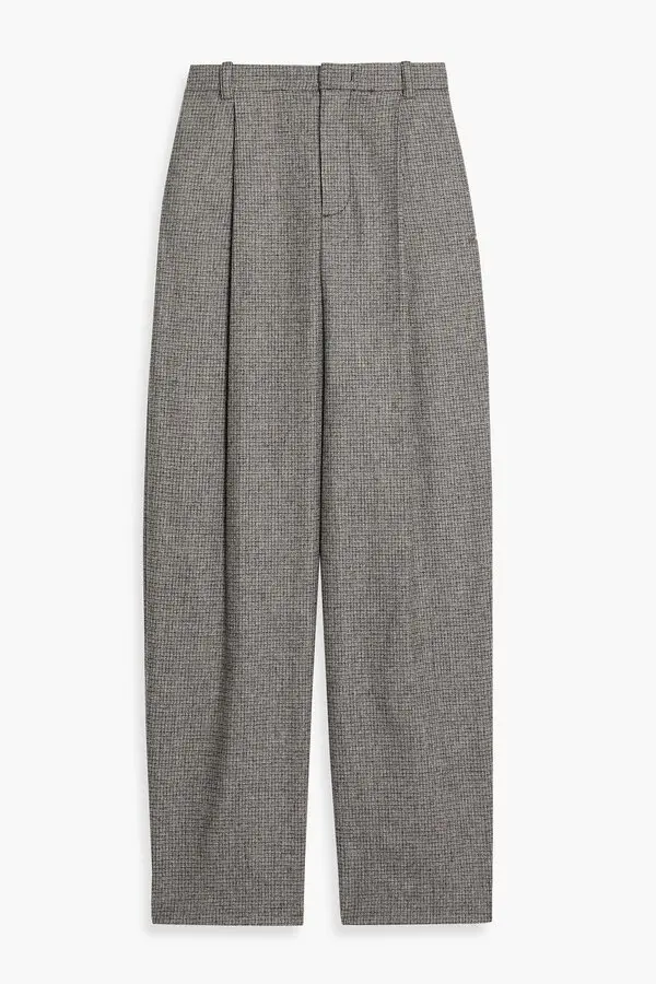 Vince Jacquard Pleated Wide-leg Trousers - Gray