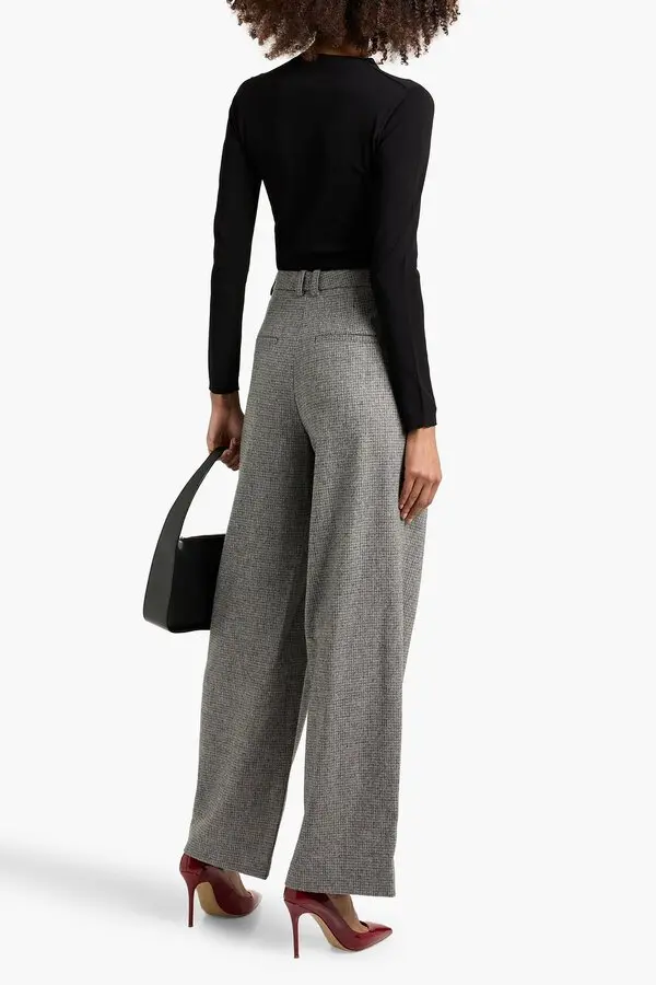 Vince Jacquard Pleated Wide-leg Trousers - Gray