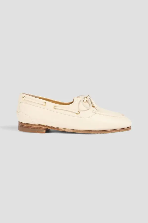 Bally Leather Boat Shoes - Cream