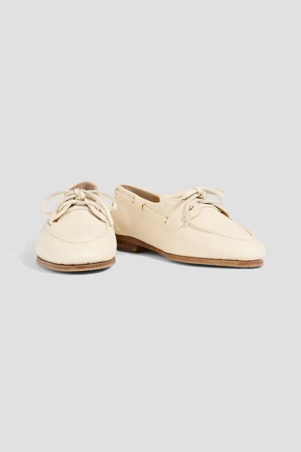 Bally Leather Boat Shoes - Cream