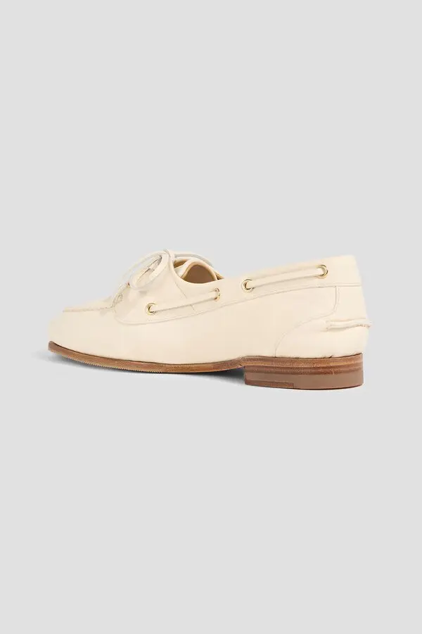 Bally Leather Boat Shoes - Cream