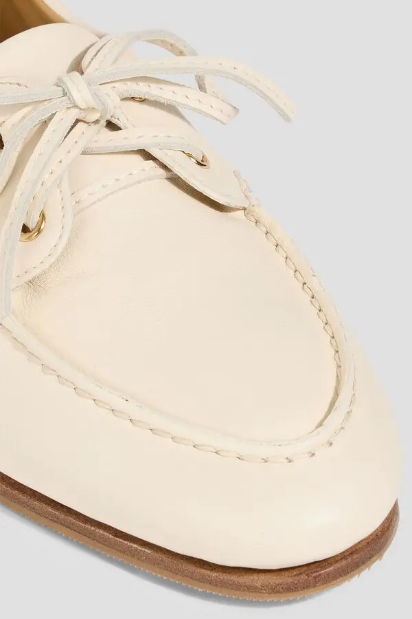 Bally Leather Boat Shoes - Cream