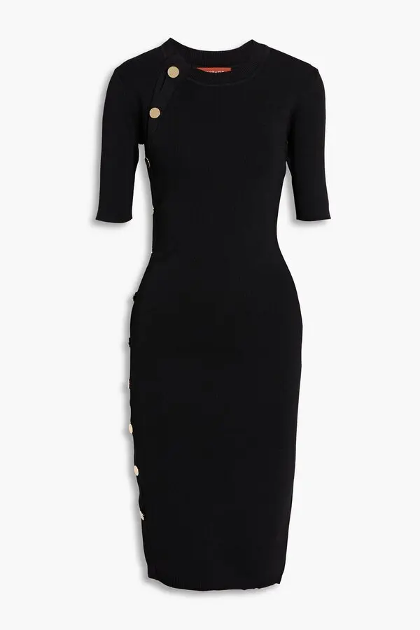 Altuzarra Ribbed Knit Dress With Button Detail