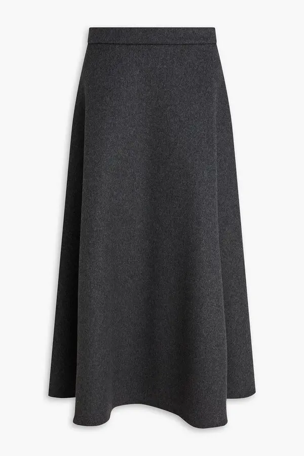 RÓHE Wool-blend Felt Midi Skirt - Anthracite