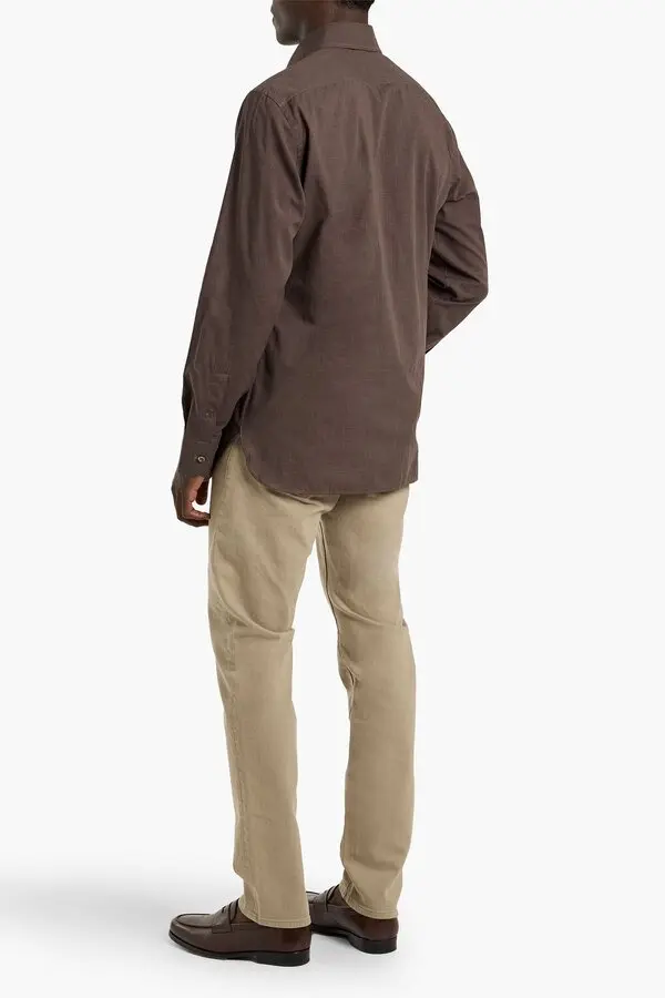 TOM FORD Printed Cotton And Lyocellblend Shirt - Brown