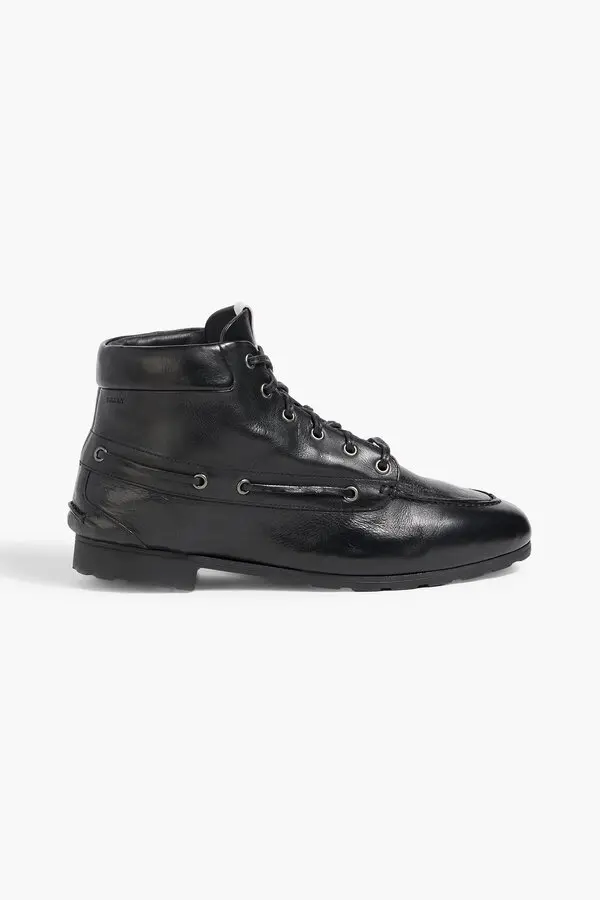 Bally Paphos Leather Combat Boots - Black