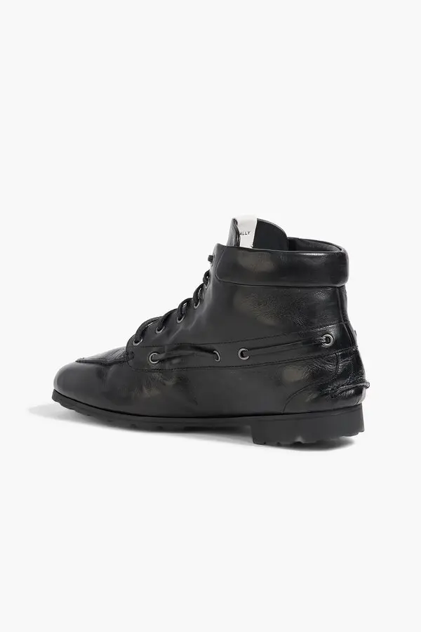 Bally Paphos Leather Combat Boots - Black