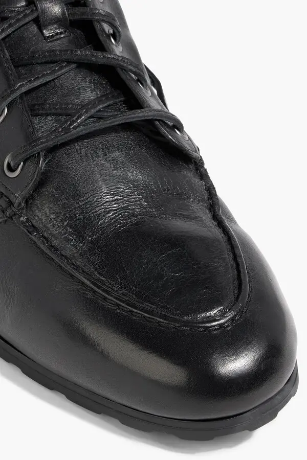 Bally Paphos Leather Combat Boots - Black