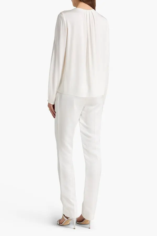 Vince Gathered Silk-blend Blouse