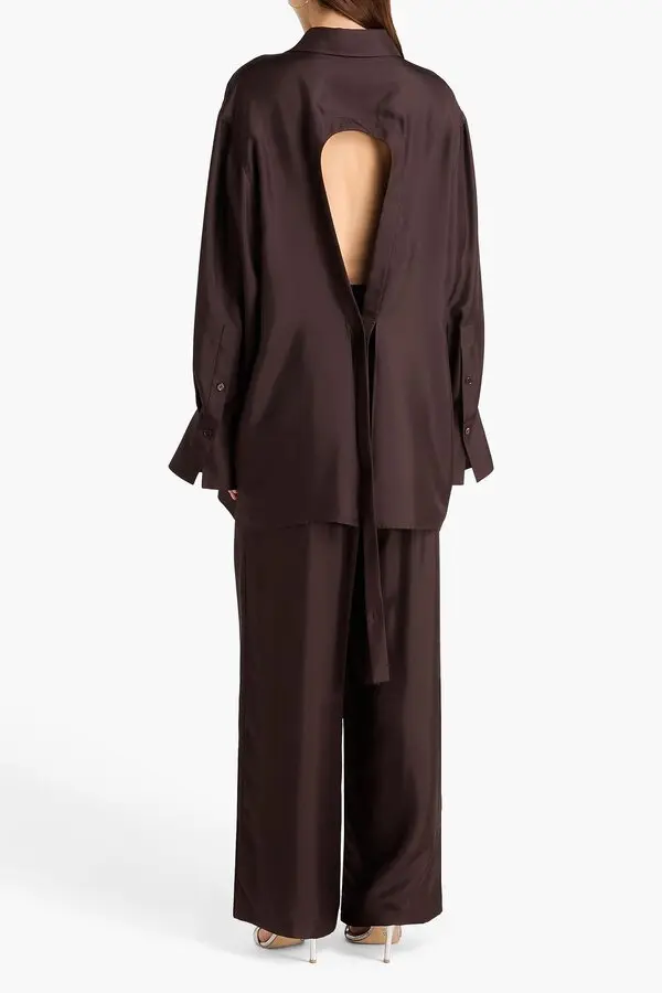 RÓHE Silk-twill Cutout Shirt With Half Belt