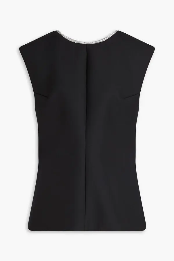RÓHE Crystal-embellished Grain De Poudre Wool-blend Top