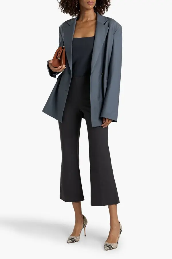 Theory Cotton-blend Twill Kickflare Pants - Charcoal