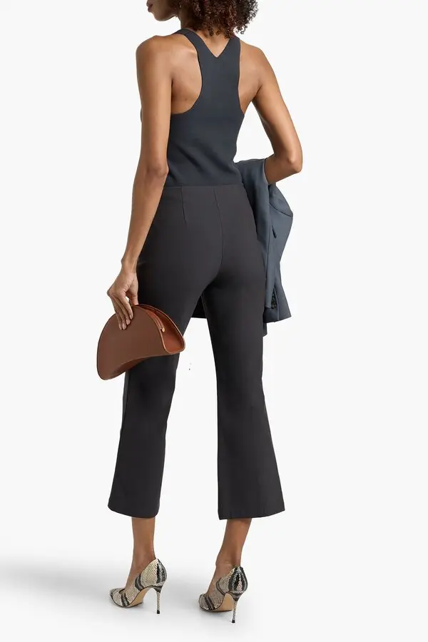 Theory Cotton-blend Twill Kickflare Pants - Charcoal