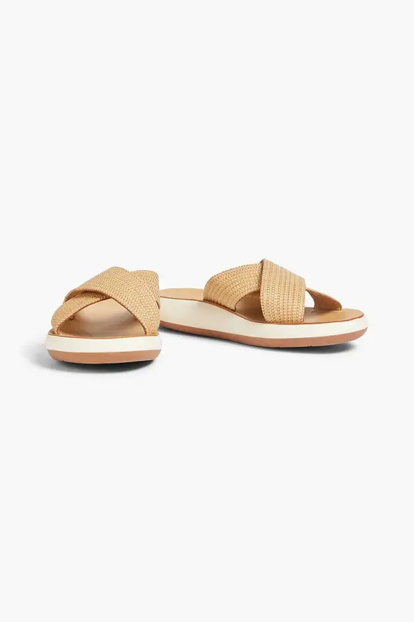 ANCIENT GREEK SANDALS Thais Raffia Crossover Sandals