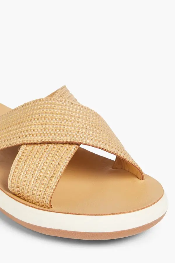 ANCIENT GREEK SANDALS Thais Raffia Crossover Sandals
