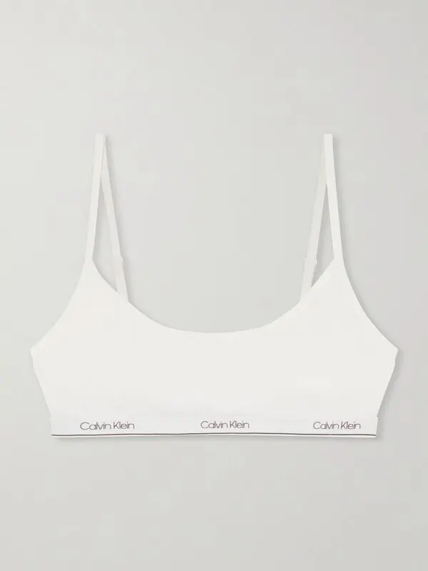 Calvin Klein Sienna Cotton-blend Balconette Bra - White