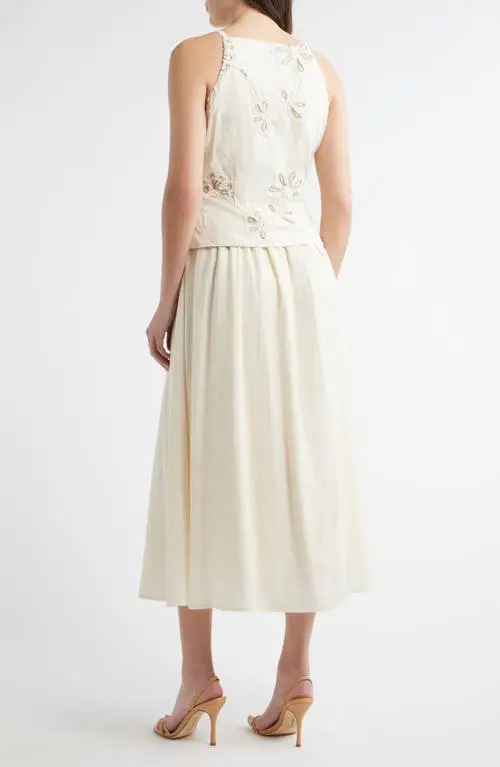 ZOE AND CLAIRE Embroidered Cotton Blend Twofer Dress