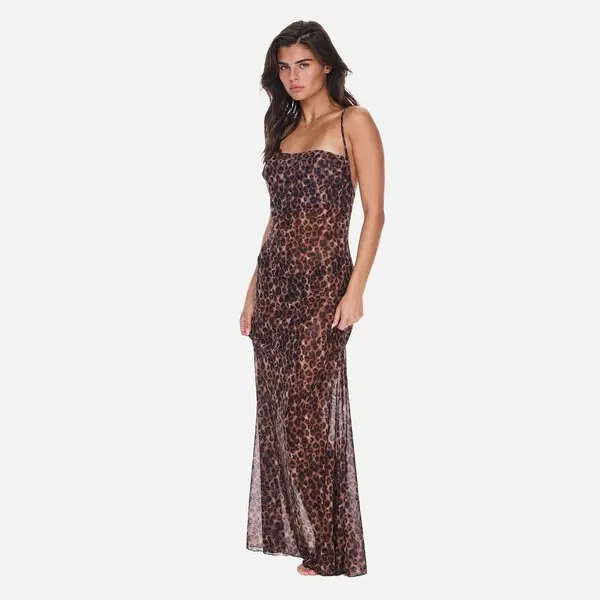 SUNKISSED Leopard Print Maxi Dress - Brown