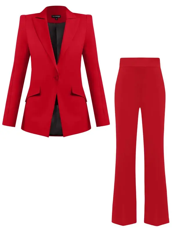 TIA DORRAINE Illusion Blazer And Trousers Set