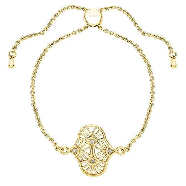 LUCY QUARTERMAINE Art Deco Oval Bracelet In Vermeil - Gold