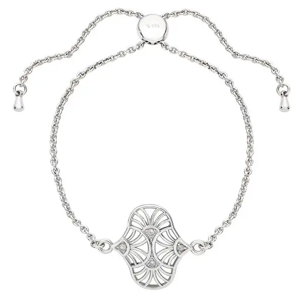 LUCY QUARTERMAINE Art Deco Oval Bracelet - Silver