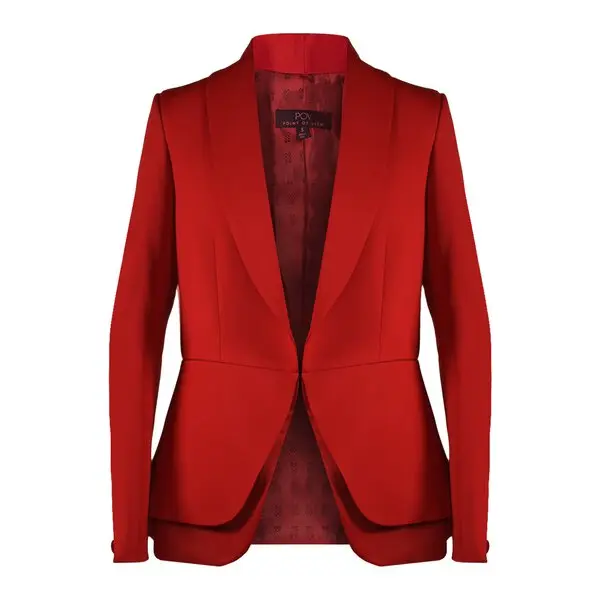 POINT OF VIEW LABEL Prestige Peplum Jacket With Shawl Collar