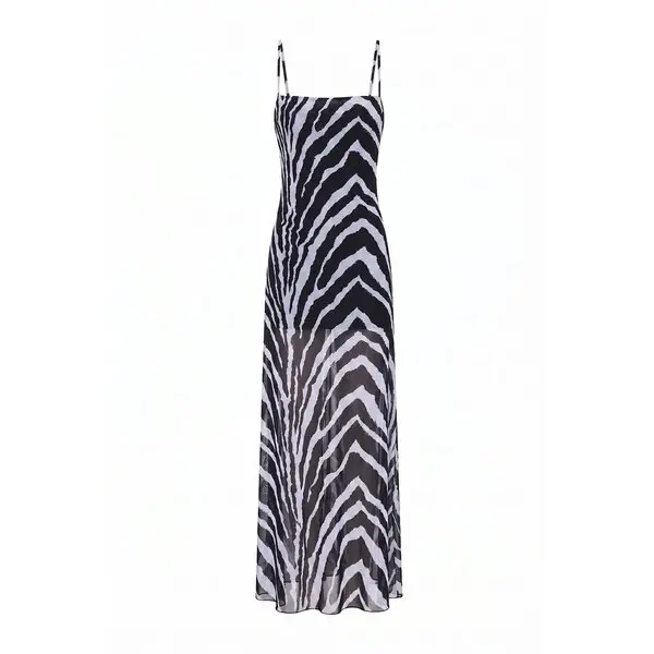 SUNKISSED Zebra Print Maxi Dress - White
