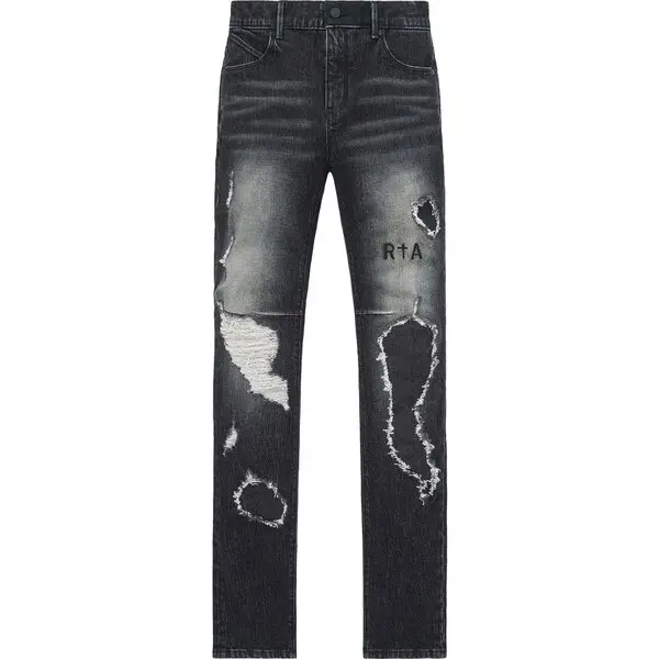 RtA Clayton Ripped Skinny Jeans - Fray Noir