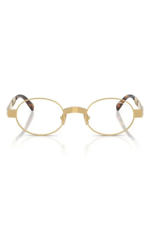 Miu Miu Oval Sunglasses - Gold/clear Blue Light Filter