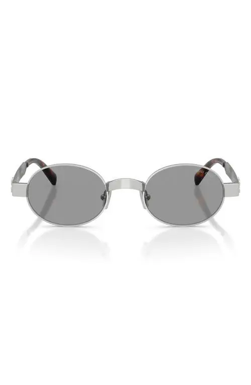 Miu Miu Oval Sunglasses - Old Silver/grey