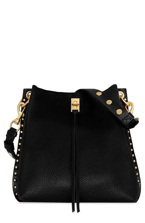 Rebecca Minkoff Darren Studded Leather Shoulder Bag - Black