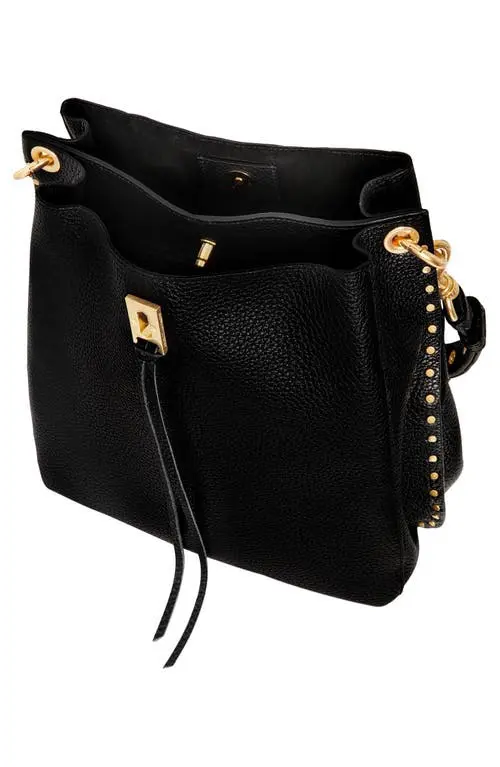 Rebecca Minkoff Darren Studded Leather Shoulder Bag - Black/black