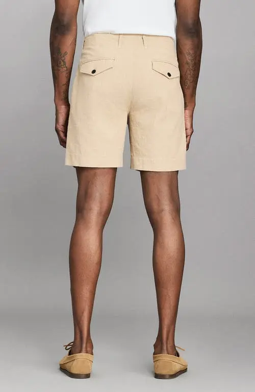 Billy Reid Moore Slub Cotton Shorts - Khaki