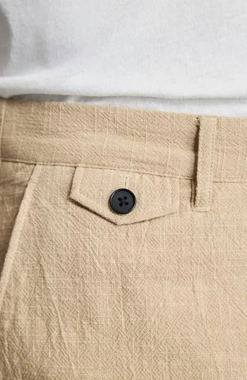 Billy Reid Moore Slub Cotton Shorts - Khaki